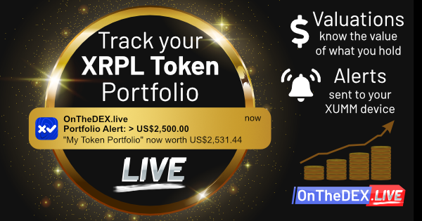 Portfolio manager, custom alerts and price valulations for your XRPL tokens! | OnTheDEX.LIVE!